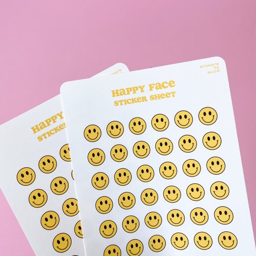 Smiley Face Sticker Smile Face Sticker Fun Happy Stickers - Etsy