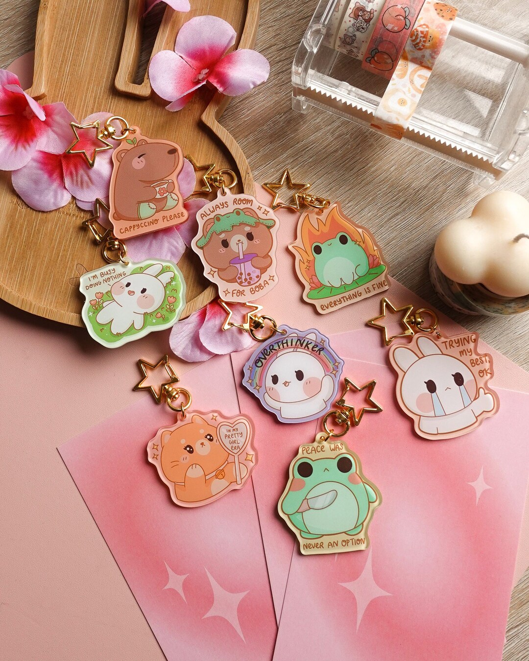 Funny Acrylic Charm Keychains | Double Sided - Etsy