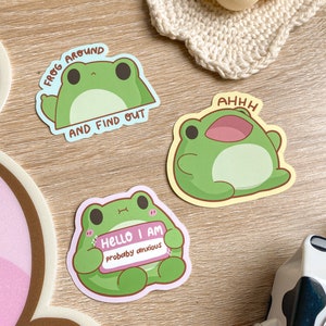 Frog Around and Find Out Sticker | Funny Sticker | Kawaii Frog | Matte ...