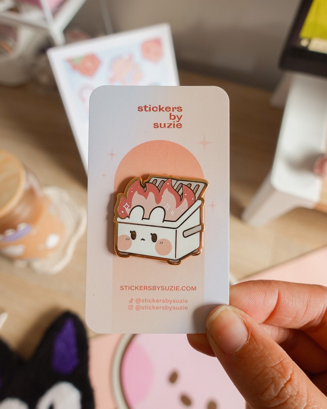 Dumpster Fire Bunny Enamel Pin | Bunny Gifts | Bunny Enamel Pin | Gifts ...