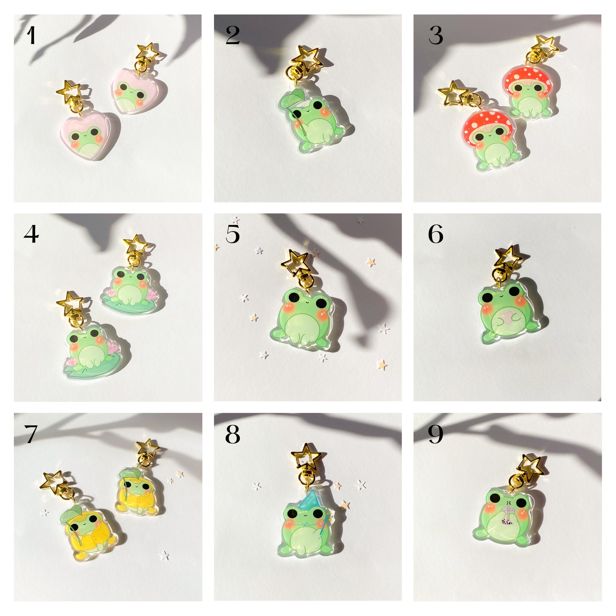 Frog Keychain Cute Frog Keychain Acrylic Keychain Single - Etsy