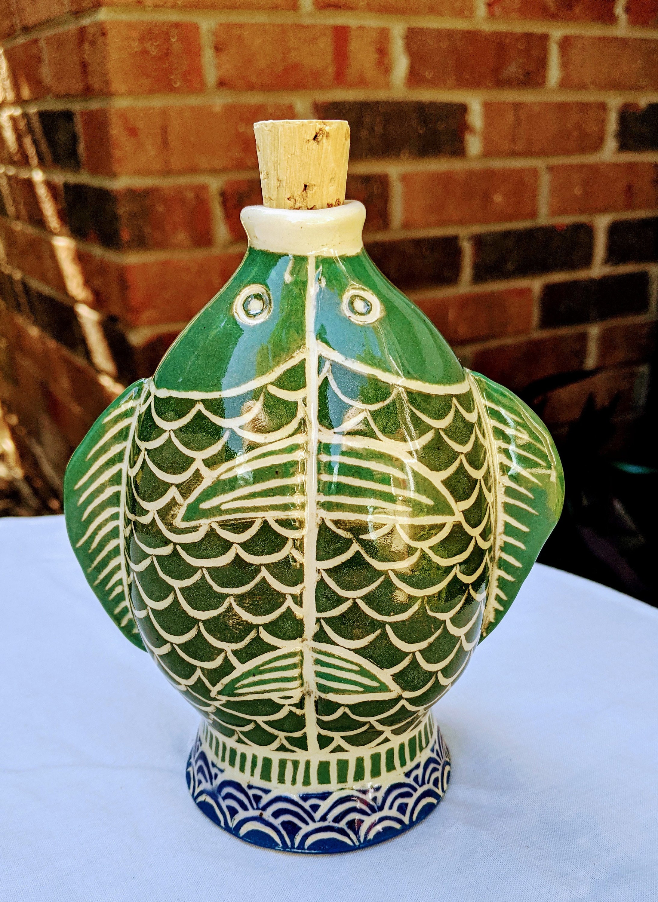 Green Double Fish Bottle - Etsy