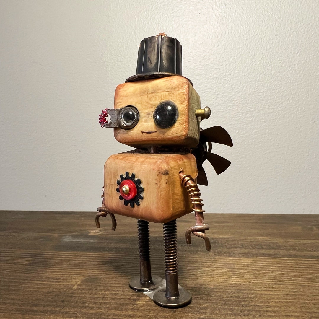 Chopper 1.0 Handmade Wooden Robot Figurine Wooden Toy - Etsy