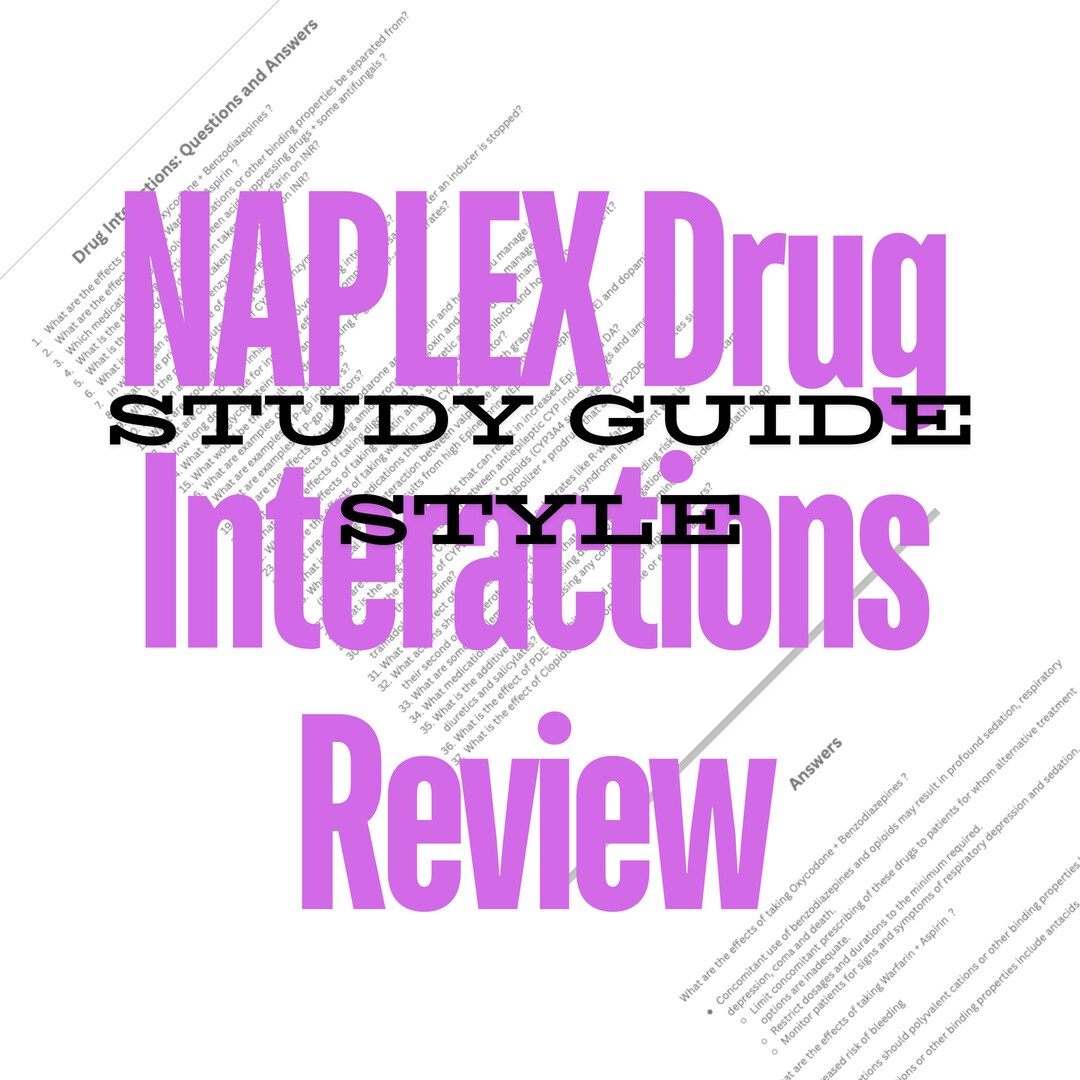 Comprehensive Drug Interactions Study Guide | Instant Digital Download ...