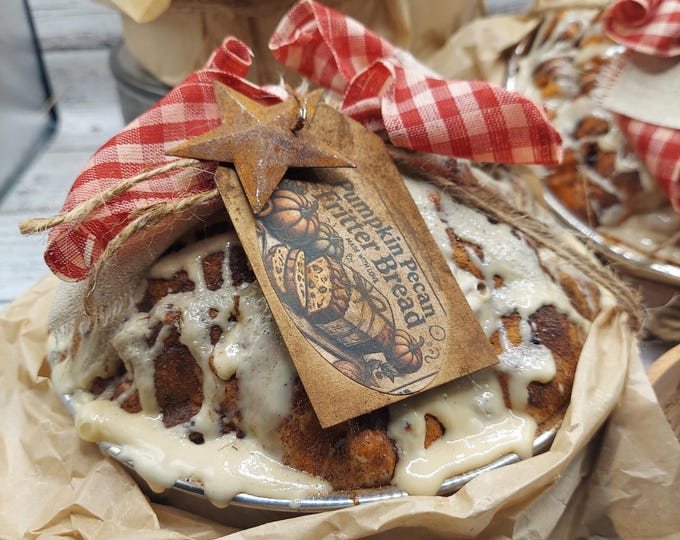 Primitive Bread, Fake Pumpkin Pie, Cinnamon, Rustic Decor, Pumpkin ...