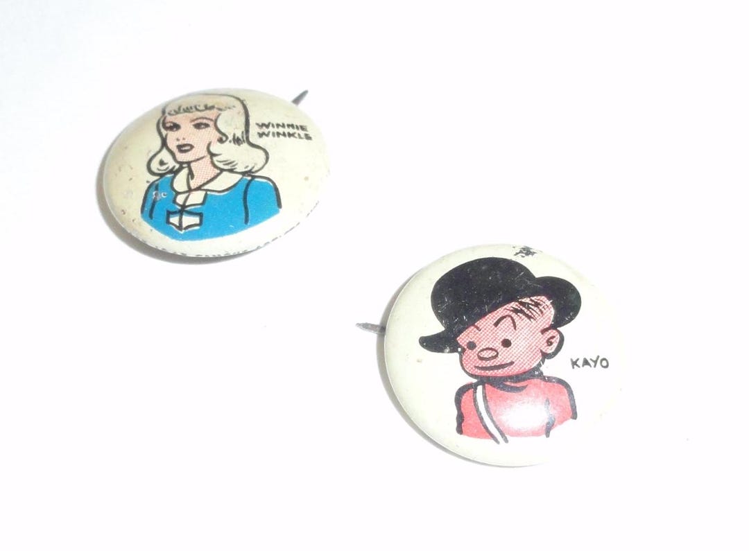 2 Kellogg's Pep Pins Winnie Winkle and Kayo, 1940s - Etsy