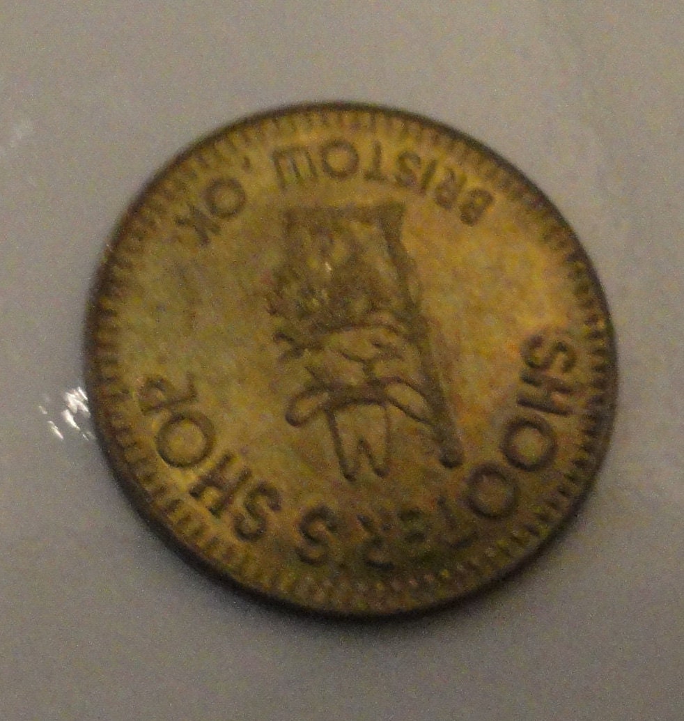 6 Different Brass Tokens Horseshoe W Star, Clown, Small Eagle, Lg Eagle ...