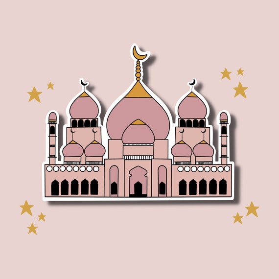 Mosque sticker Masjid Sticker Islam Islamic Sticker Pink | Etsy