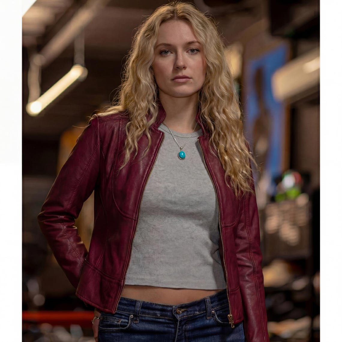 Maya Ladies Premium Soft Lightweight Burgundy Fitted Motorcycle Leather ...
