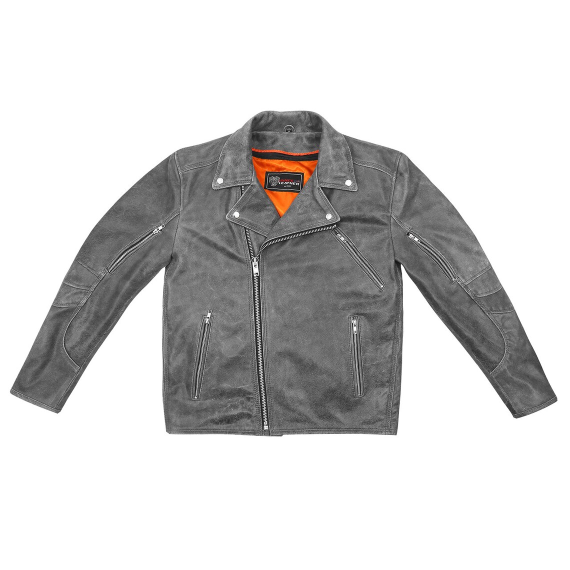 Mens Beltless Dual Conceal Carry Distressed Gray Premium Cowhide ...