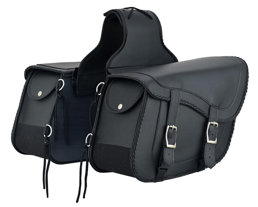 Vance Plain Motorcycle Saddlebags 18L Water-resistant PVC Reinforced ...