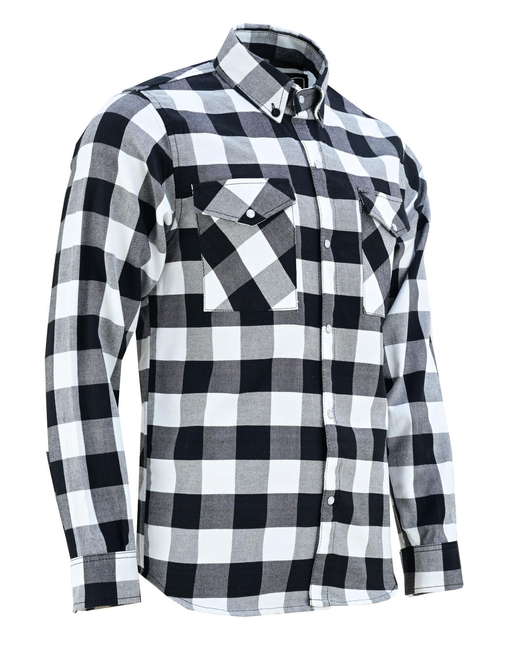 Vance White & Black Men's Long Sleeve Plaid Snap Down Casual Flannel ...