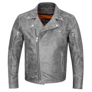 Mens Beltless Dual Conceal Carry Distressed Gray Premium Cowhide ...