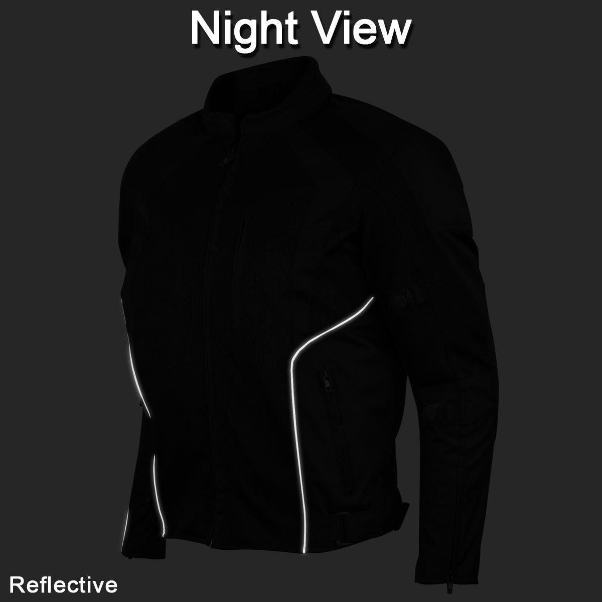 Vance Textiles Mens All Weather Season CE Armor Mesh Motorcycle Jacket ...