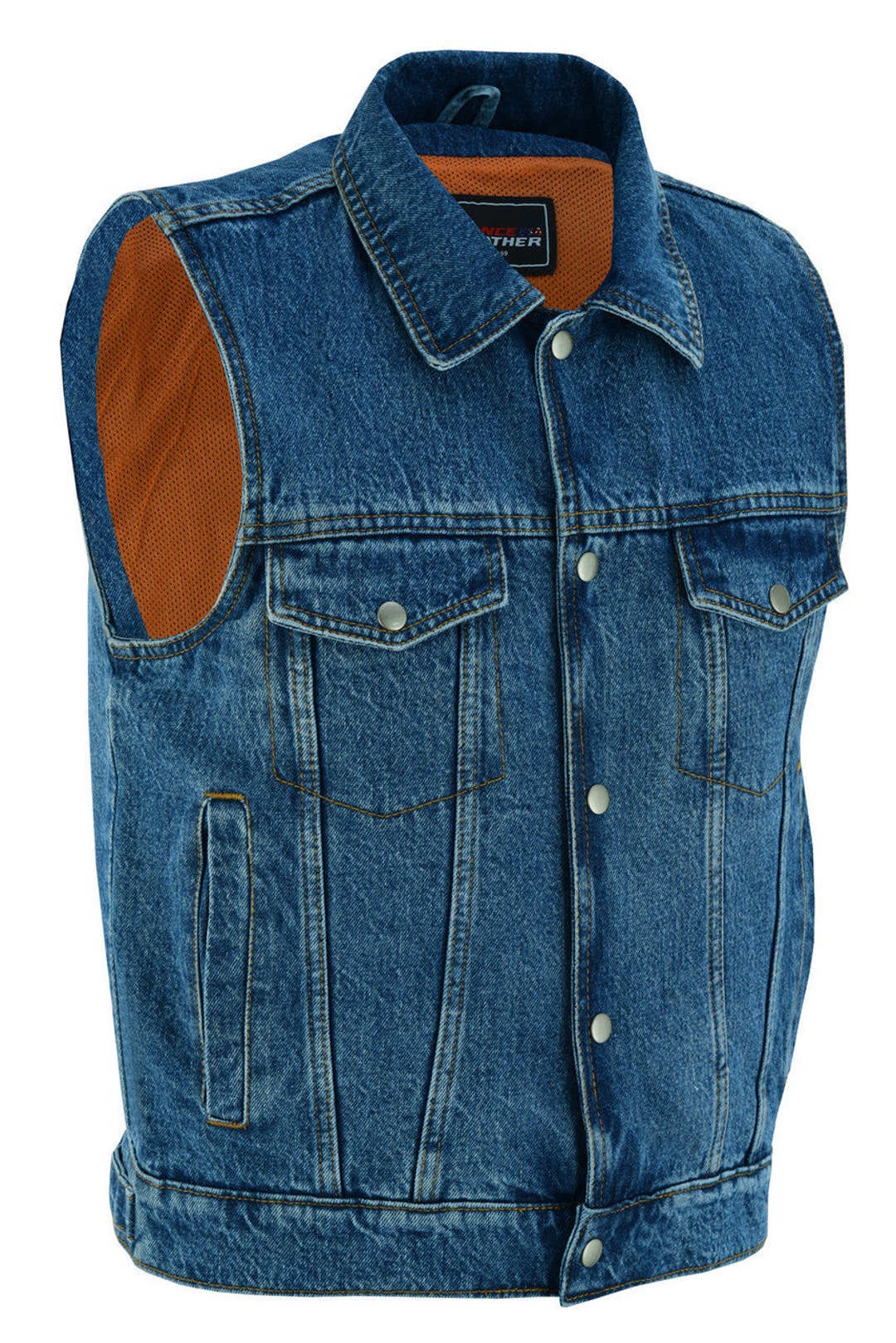Vance Mens Blue Jean Style Denim Motorcycle Vest - Etsy
