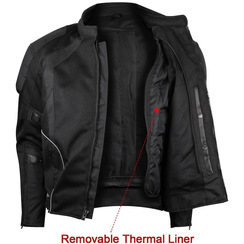 Vance Textiles Mens All Weather Season CE Armor Mesh Motorcycle Jacket ...