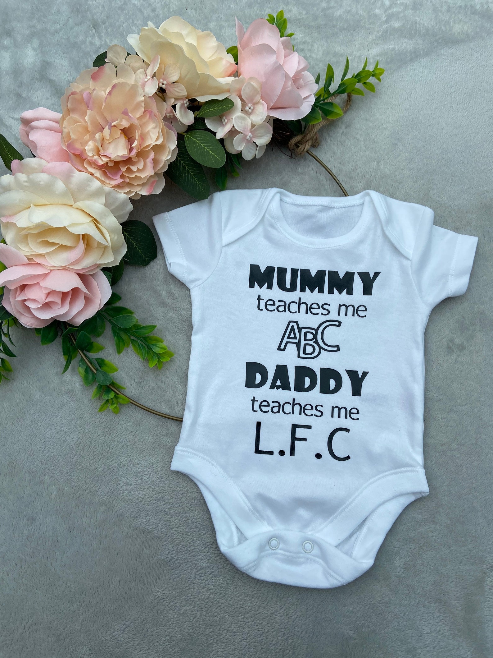 Personalised Football Baby Grow Liverpool Manchester Utd/city Leeds ...