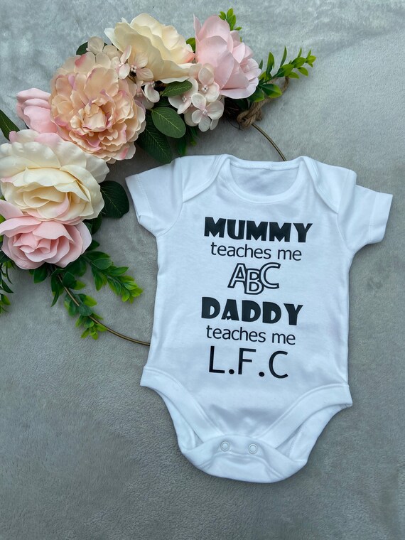 Personalised Football Baby Grow Liverpool Manchester - Etsy UK