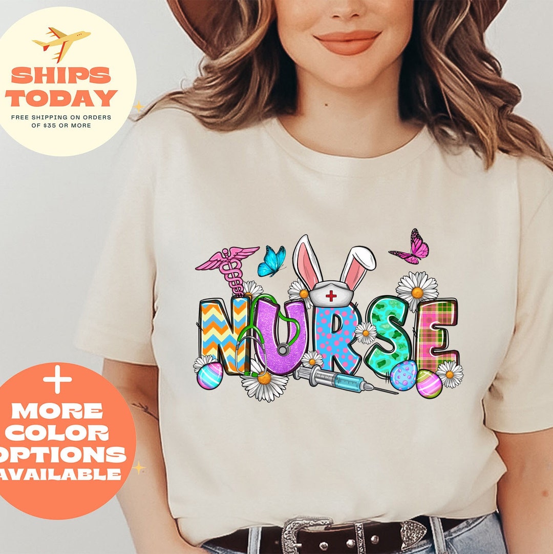 Easter Nurse Leopard Bunny Shirt, Easter Nurse Shirt, Nursing School T ...
