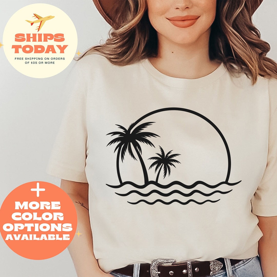 Palm Tree Tshirt Tropical Shirts Beach Shirts Vacation - Etsy