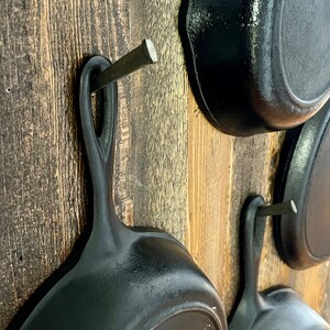 Handcrafted Solid Wood Wall Pot & Pan Rack - Vintage Style Skillet ...