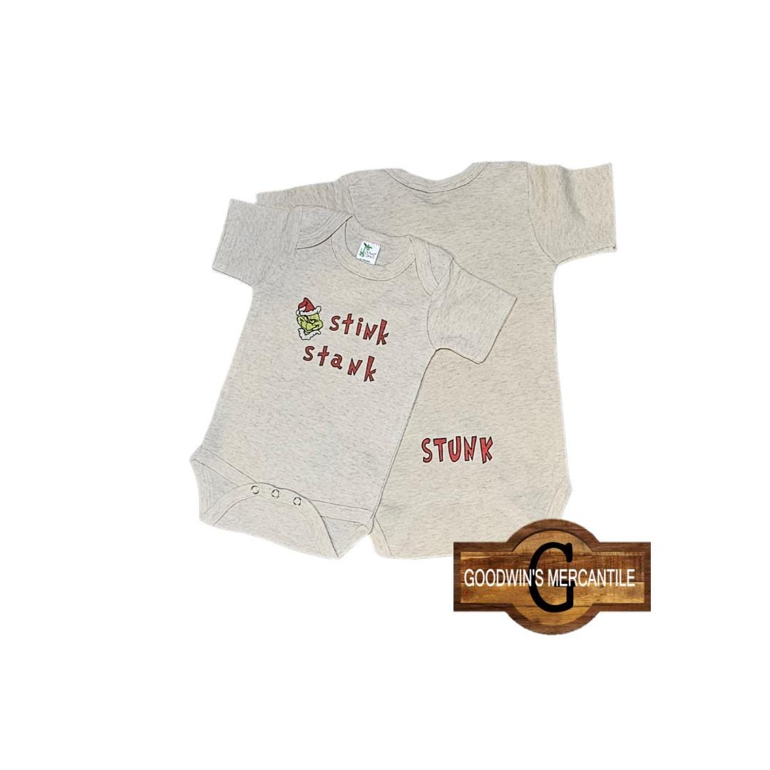 STINK STANK STUNK 2-sided Onesie-fun Gift-gender Neutral-baby Shower ...