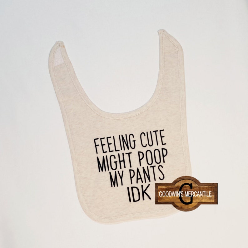 Feeling Cute Might POOP My PANTS Bib-perfect Fun Gift-gender - Etsy