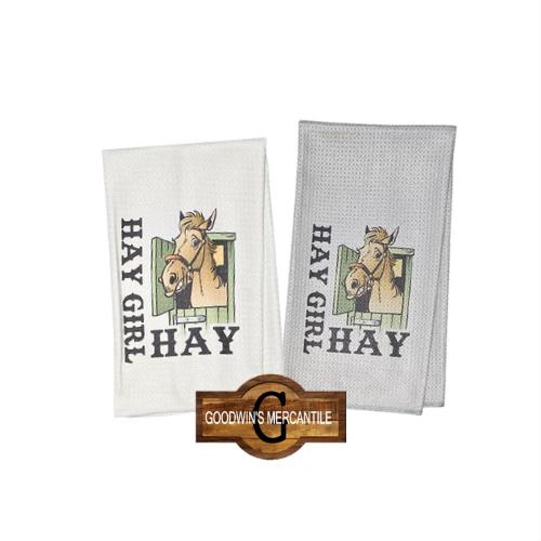 HAY GIRL Hay Print Tea Towel-perfect Fun Gift-host-friend-relative ...