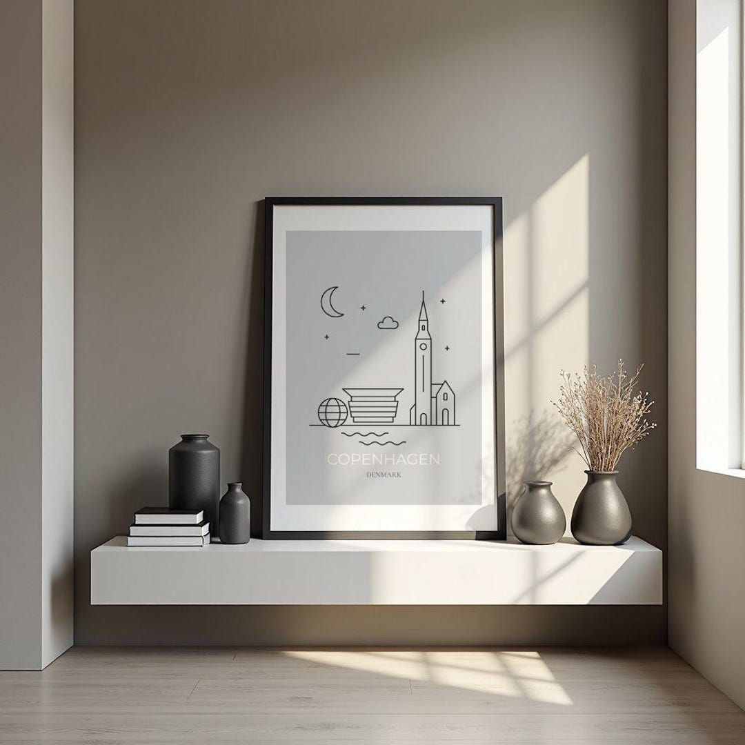 Copenhagen City Poster | Digital Download | Modern Nordic Style Art ...