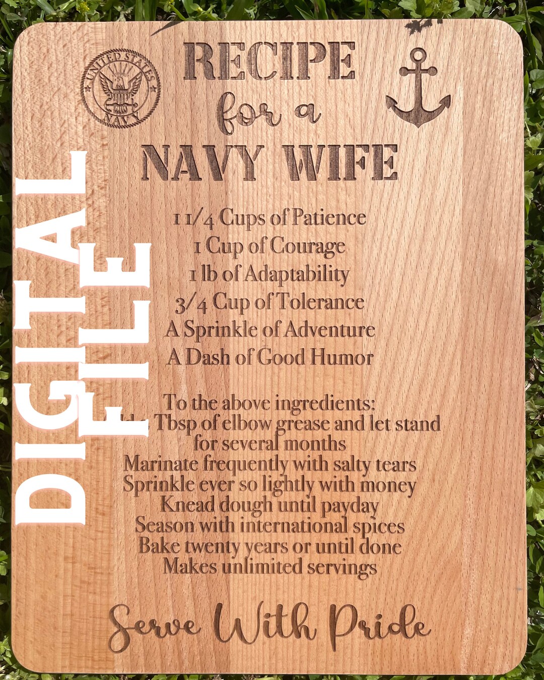 Recipe for A Navy Wife Svg/digital File - Etsy