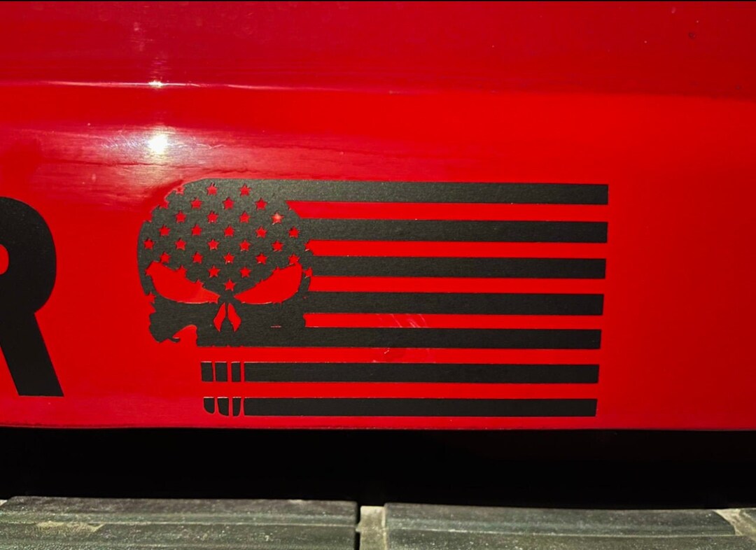 The Punisher USA Flag Decal - Etsy