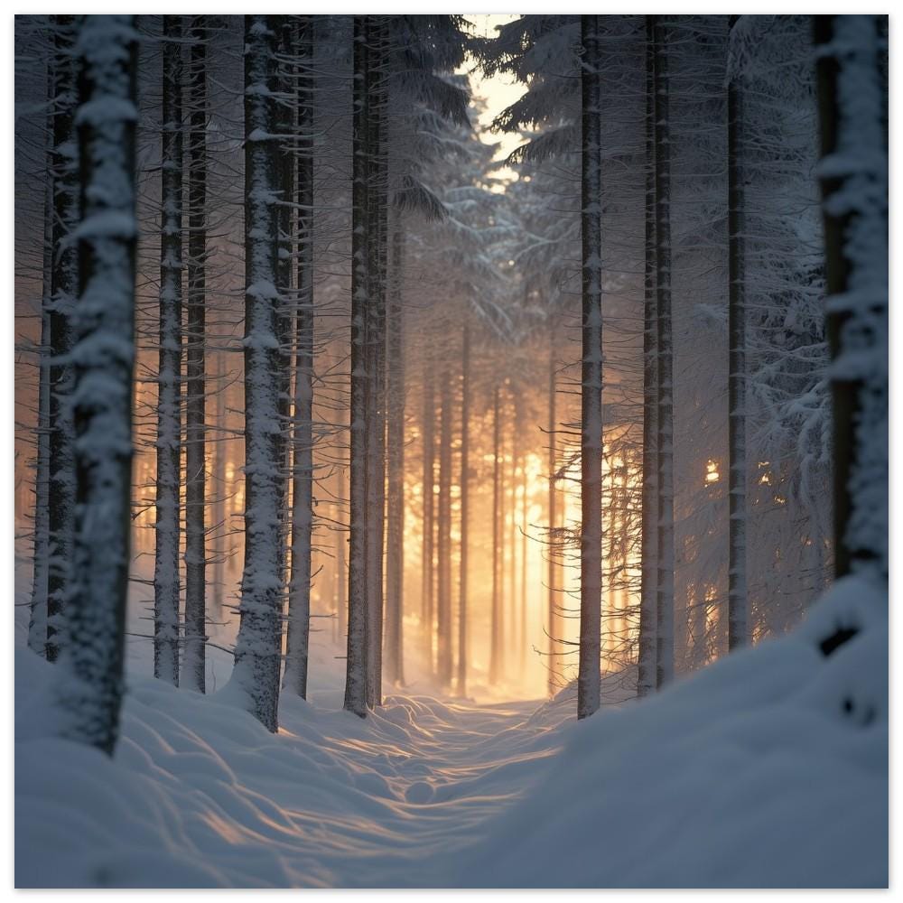 Premium Matte Paper Poster Frozen Path Through Snowy Forest - Etsy