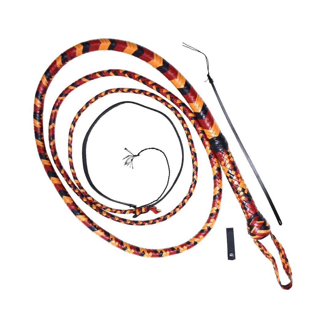 Leather Bullwhips Kangaroo Hide Leather Bullwhip 3 Feet to 12 Feet Long ...