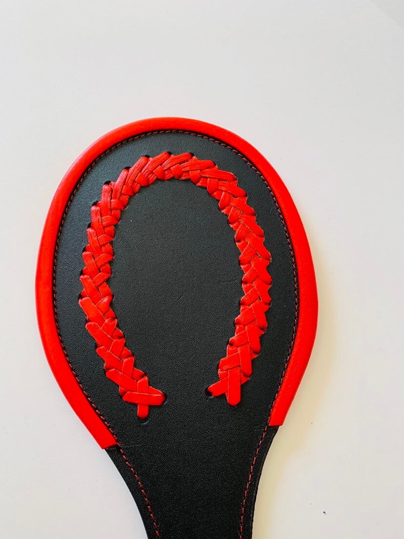 Black Red Leather Pad Bondage Restraints With Paddle Leather Pad BDSM ...