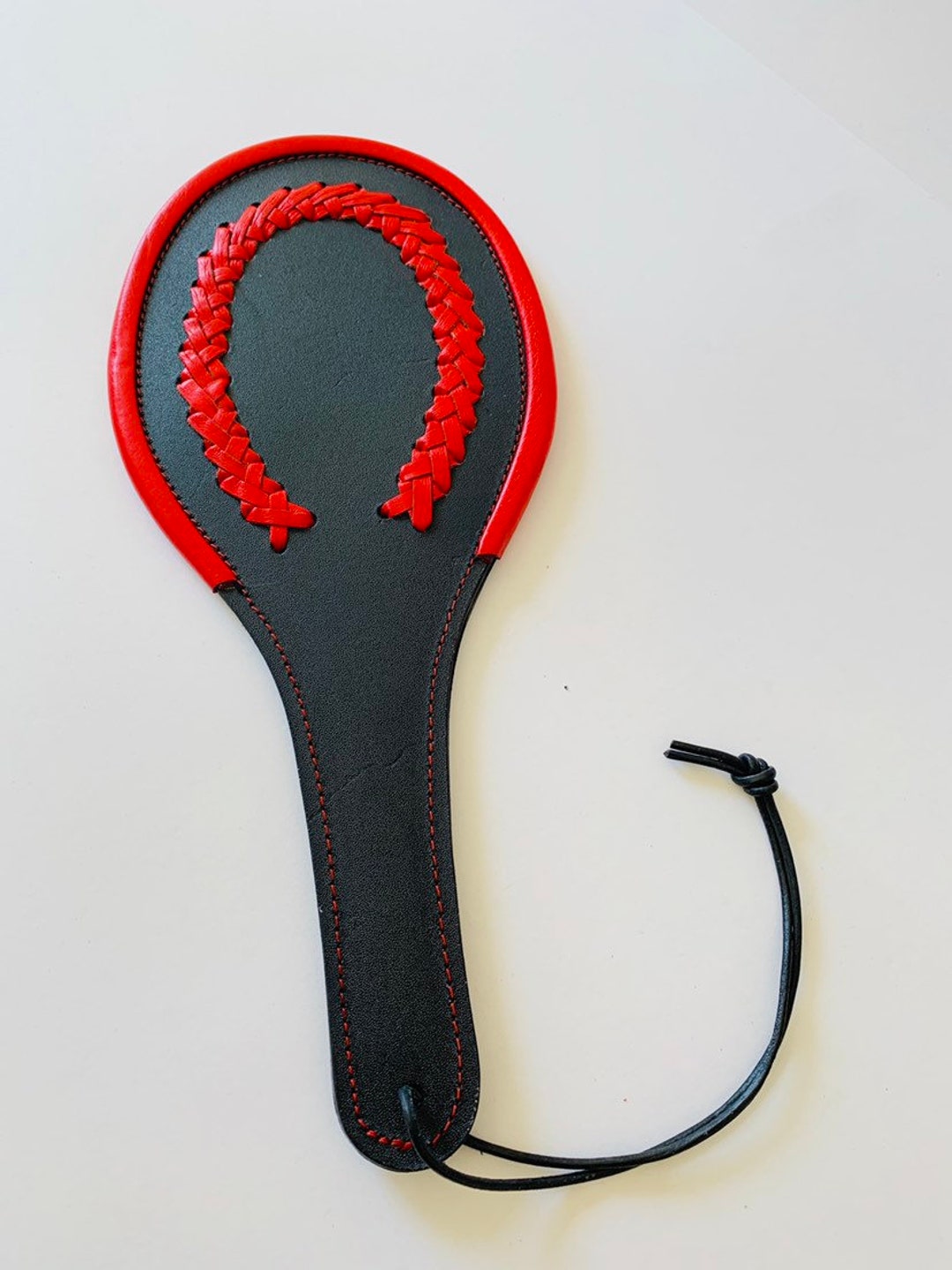 Black Red Leather Pad Bondage Restraints With Paddle Leather Pad BDSM ...