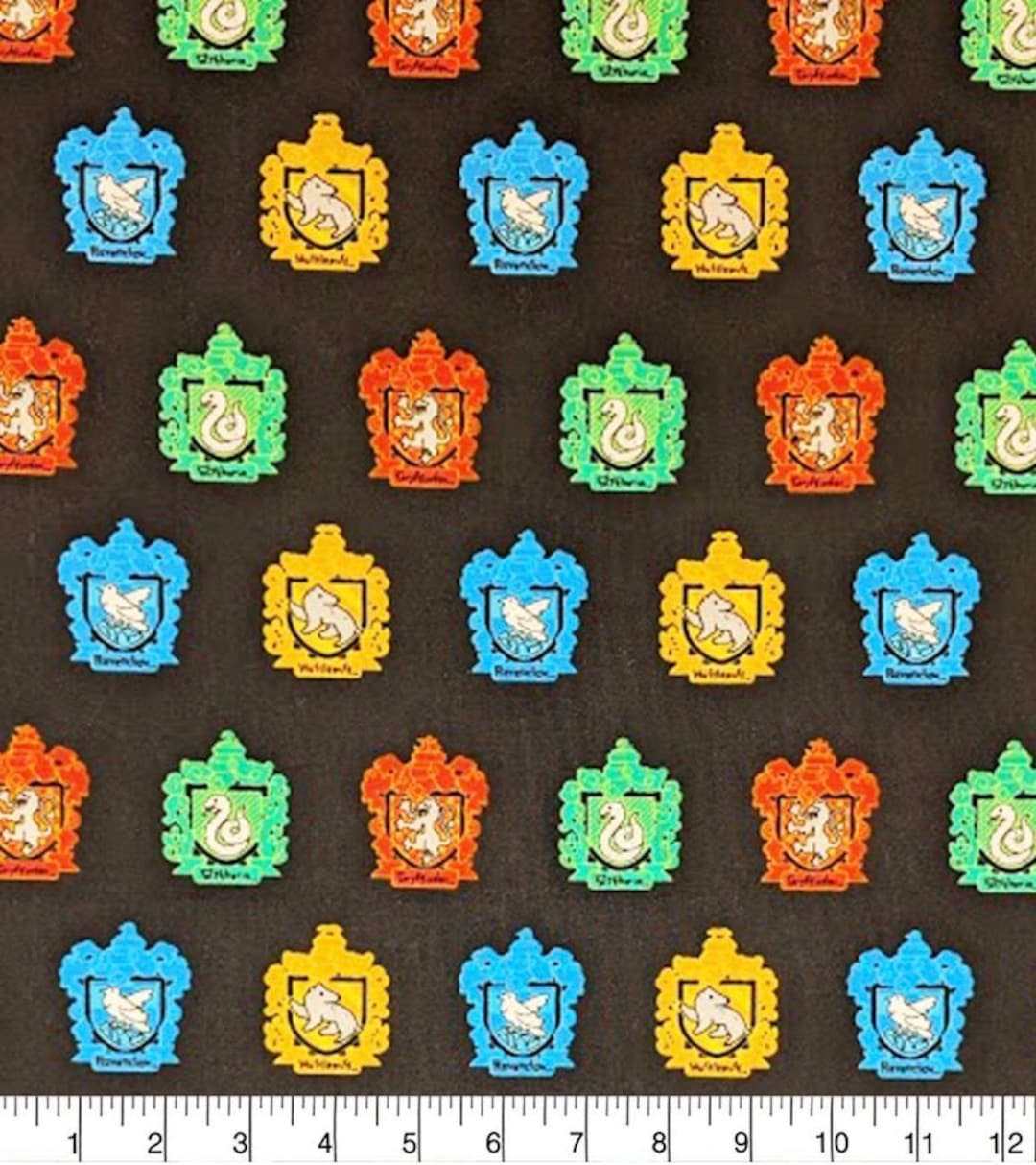 Harry Potter Kawaii House Crests Fabric Cotton 1/2 Yard - Etsy