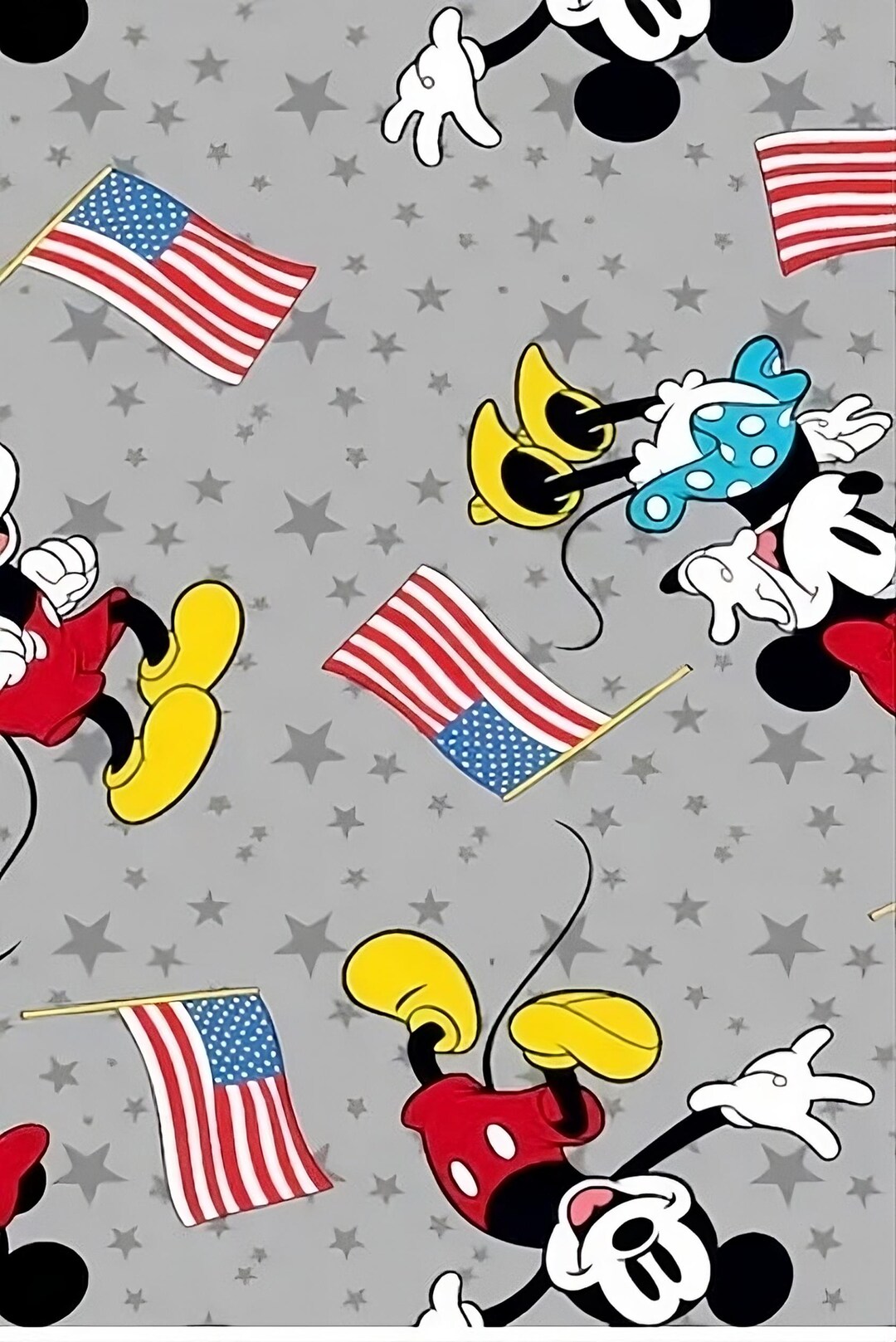 Disney Mickey & Minnie Patriotic Flag Cotton Fabric - 1/2 Yard - Etsy