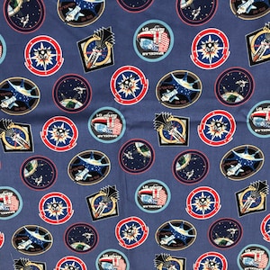 NASA Logo Patches Cotton Fabric - 1/2 Yard - Etsy