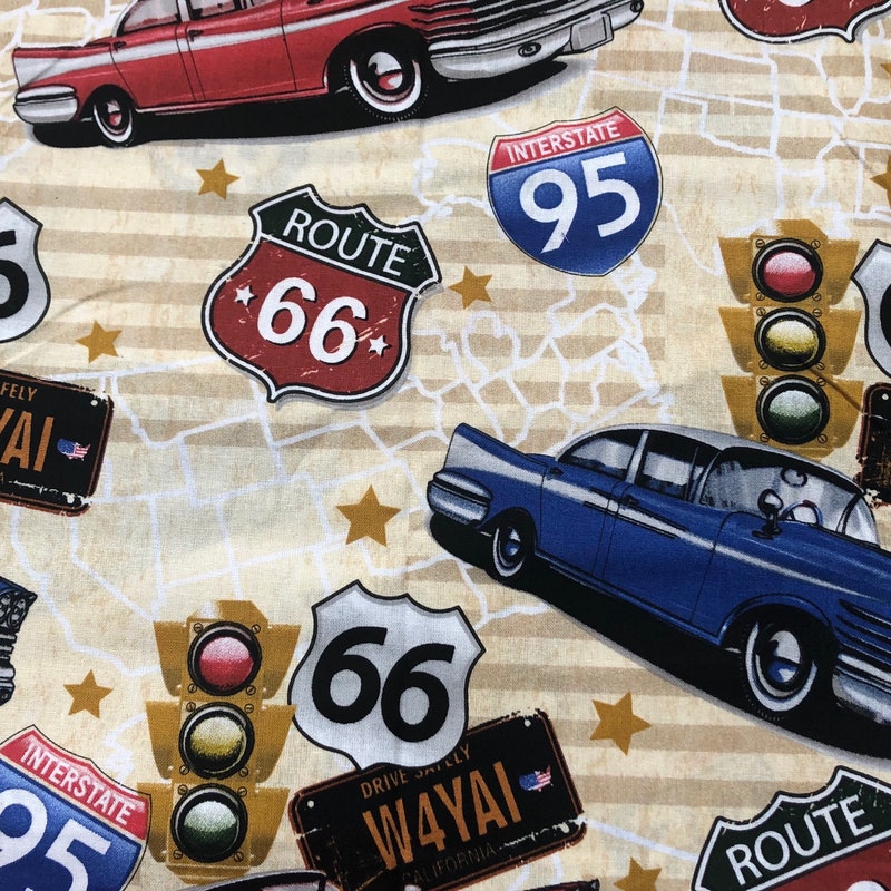 Route 66 Fabric - Etsy