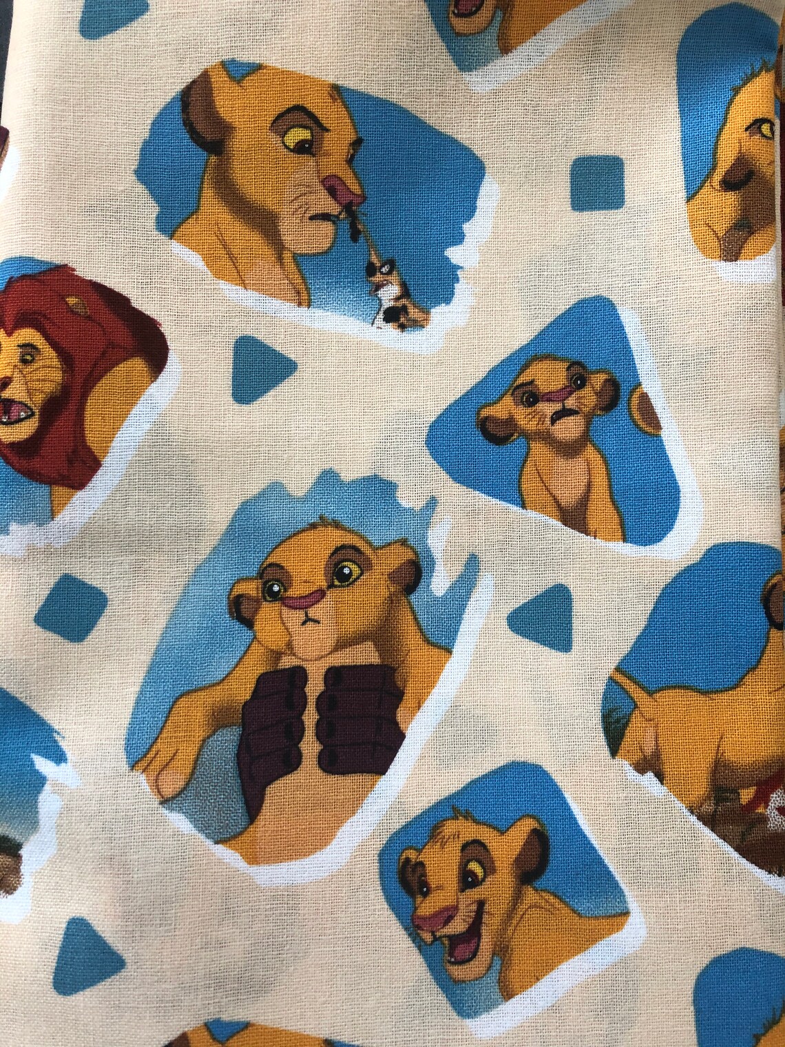 Disney Lion King Mufasa and Simba Fabric 100% Cotton 1/2 Yard - Etsy