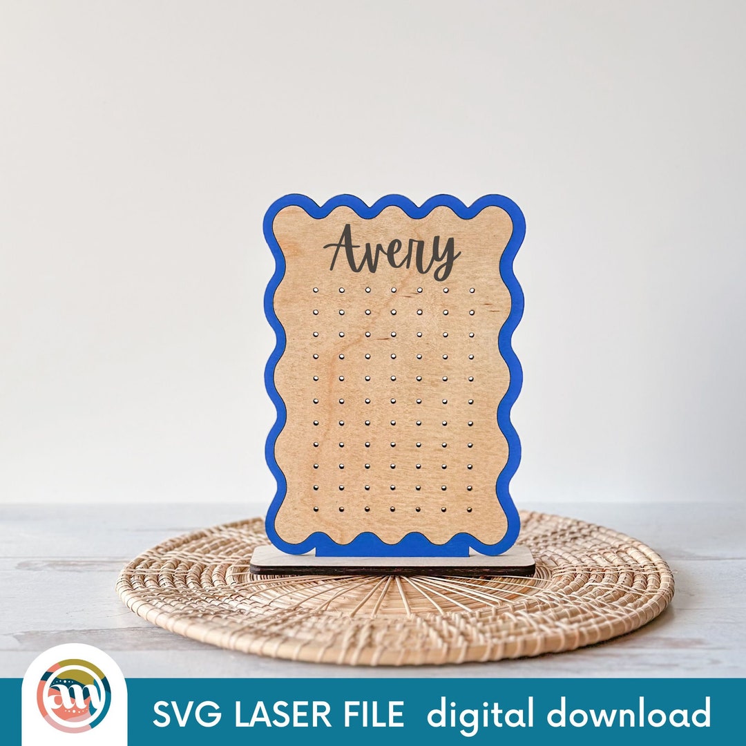SVG Wavy Display Stand, Laser Cut File for Glowforge, Personalize With ...