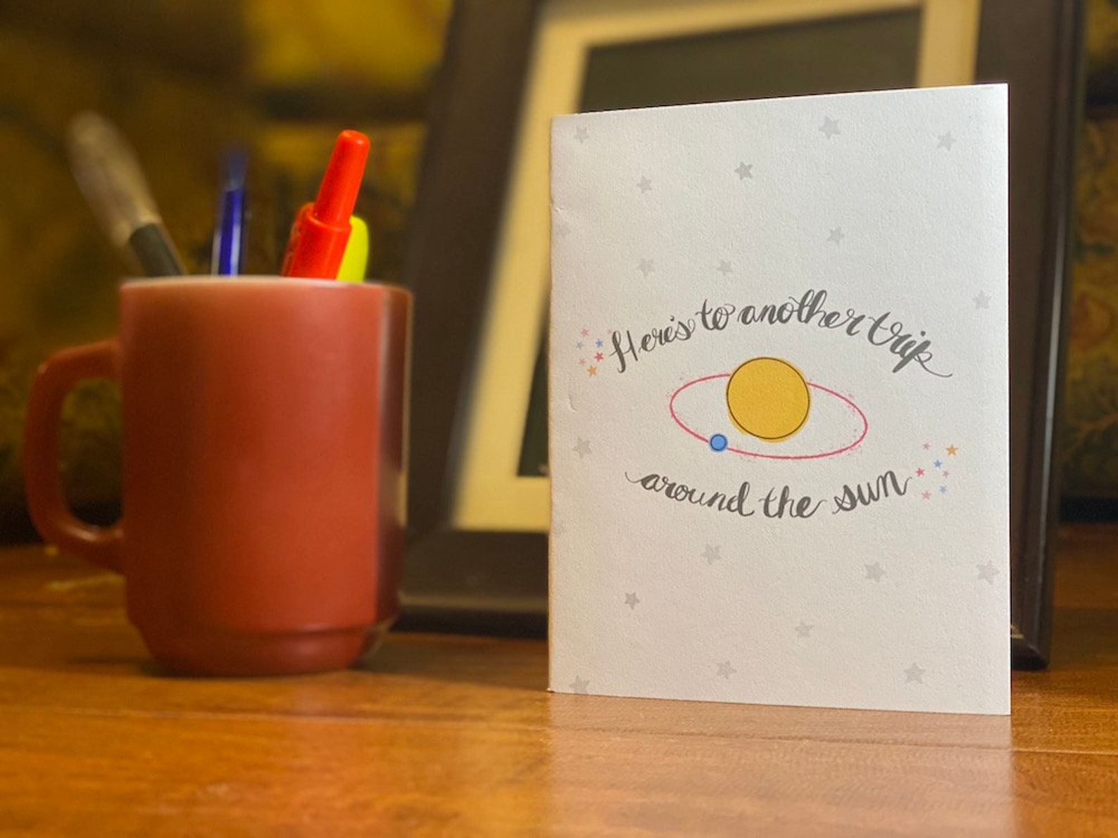 Heres To Another Trip Around The Sun Card Happy Birthday Card Cute