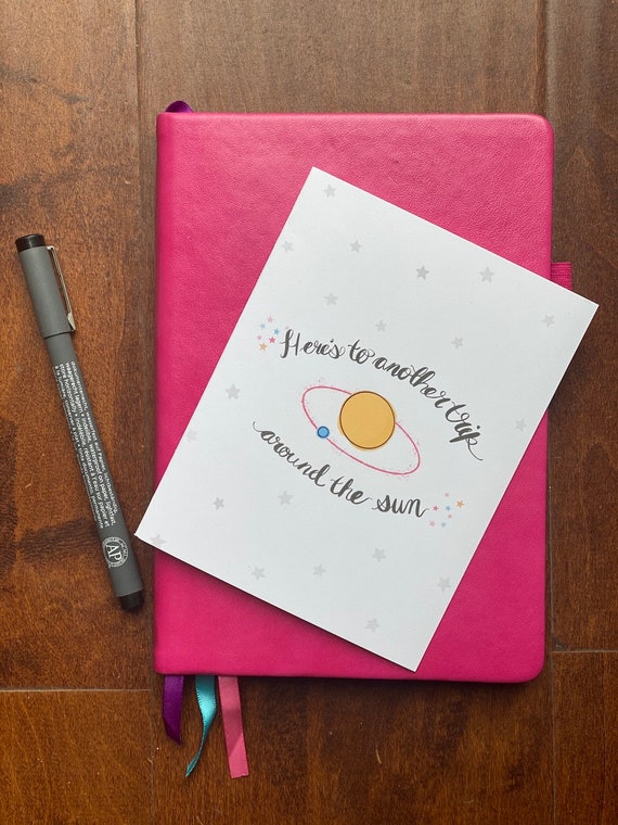 Heres To Another Trip Around The Sun Card Happy Birthday Etsy
