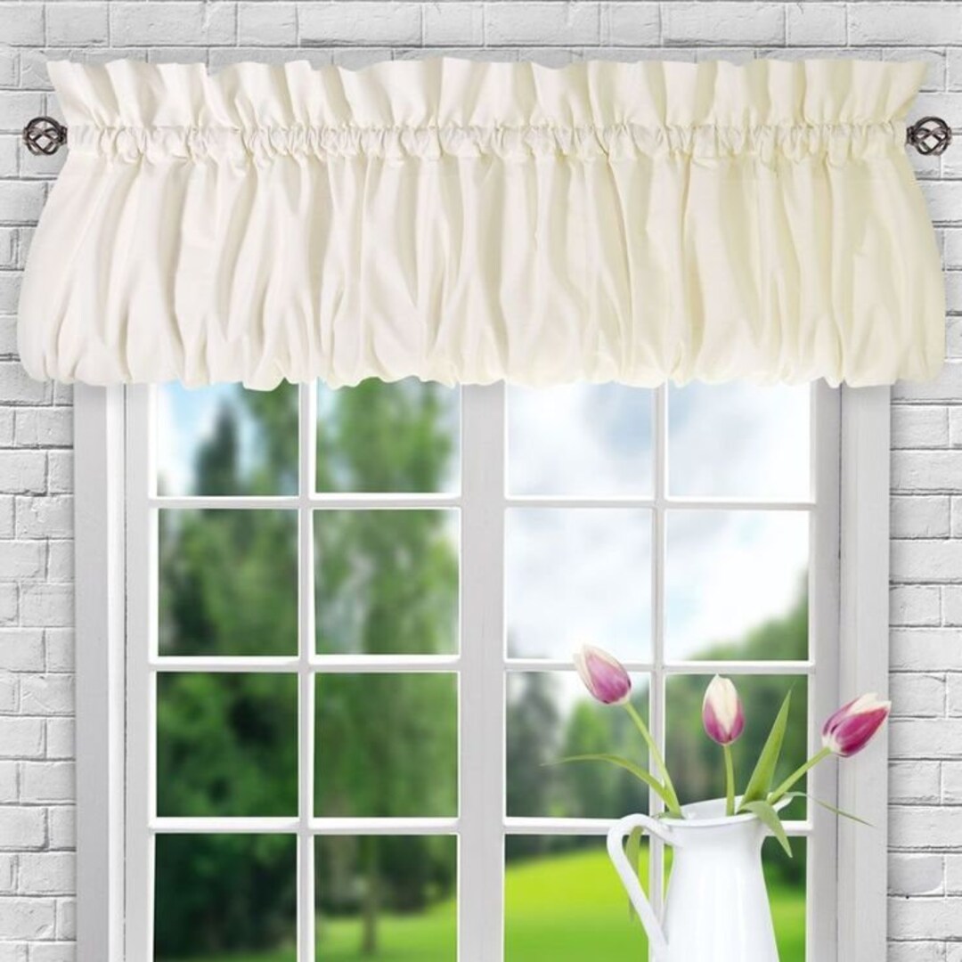 Farmhouse Valance White / Cream or Ivory 70 X 17 Inch Long White ...
