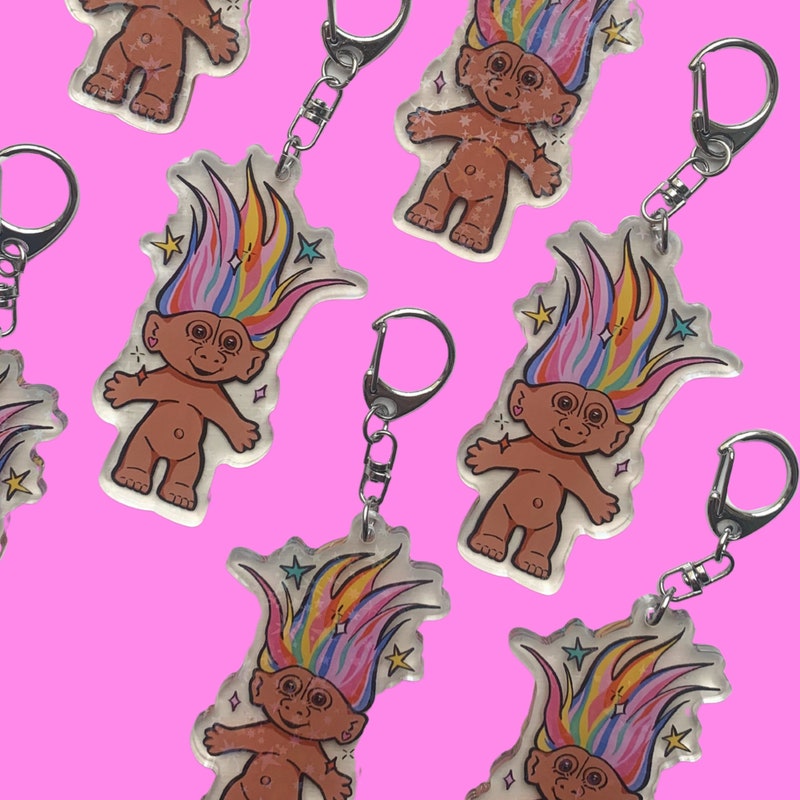 Troll Doll Keychain - Etsy