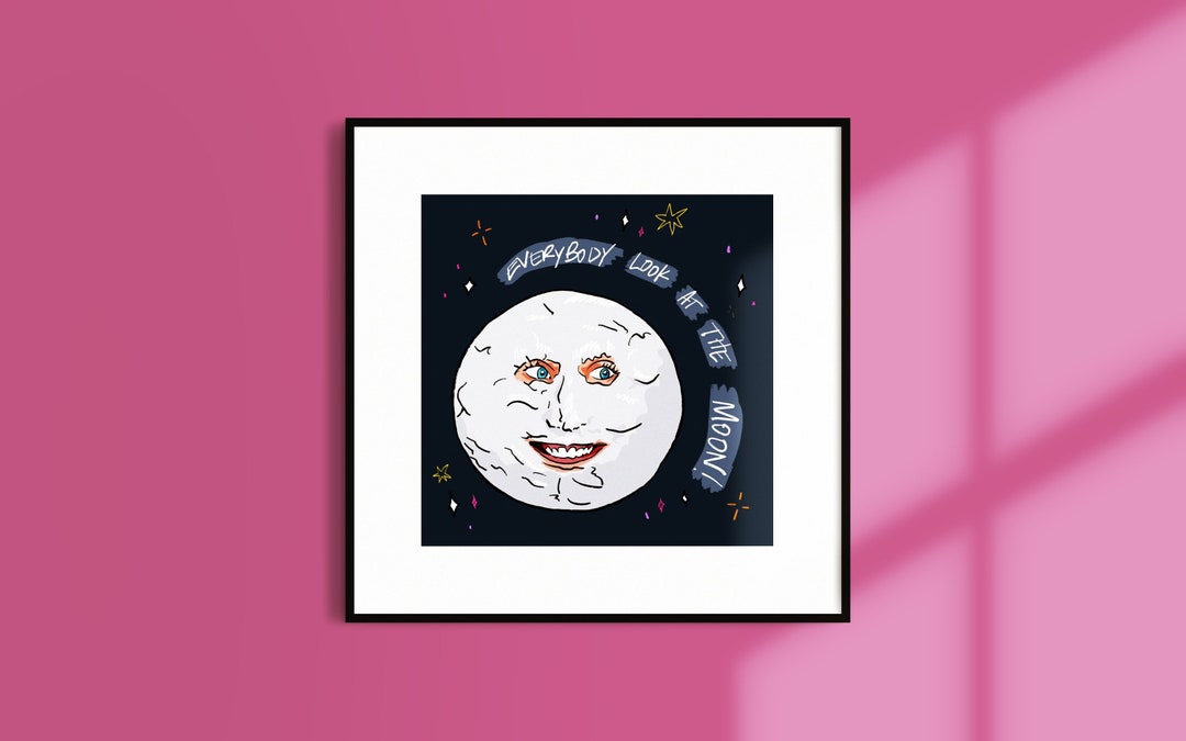 THE MIGHTY BOOSH 'everybody Look at the Moon' Noel Fielding Art Print ...
