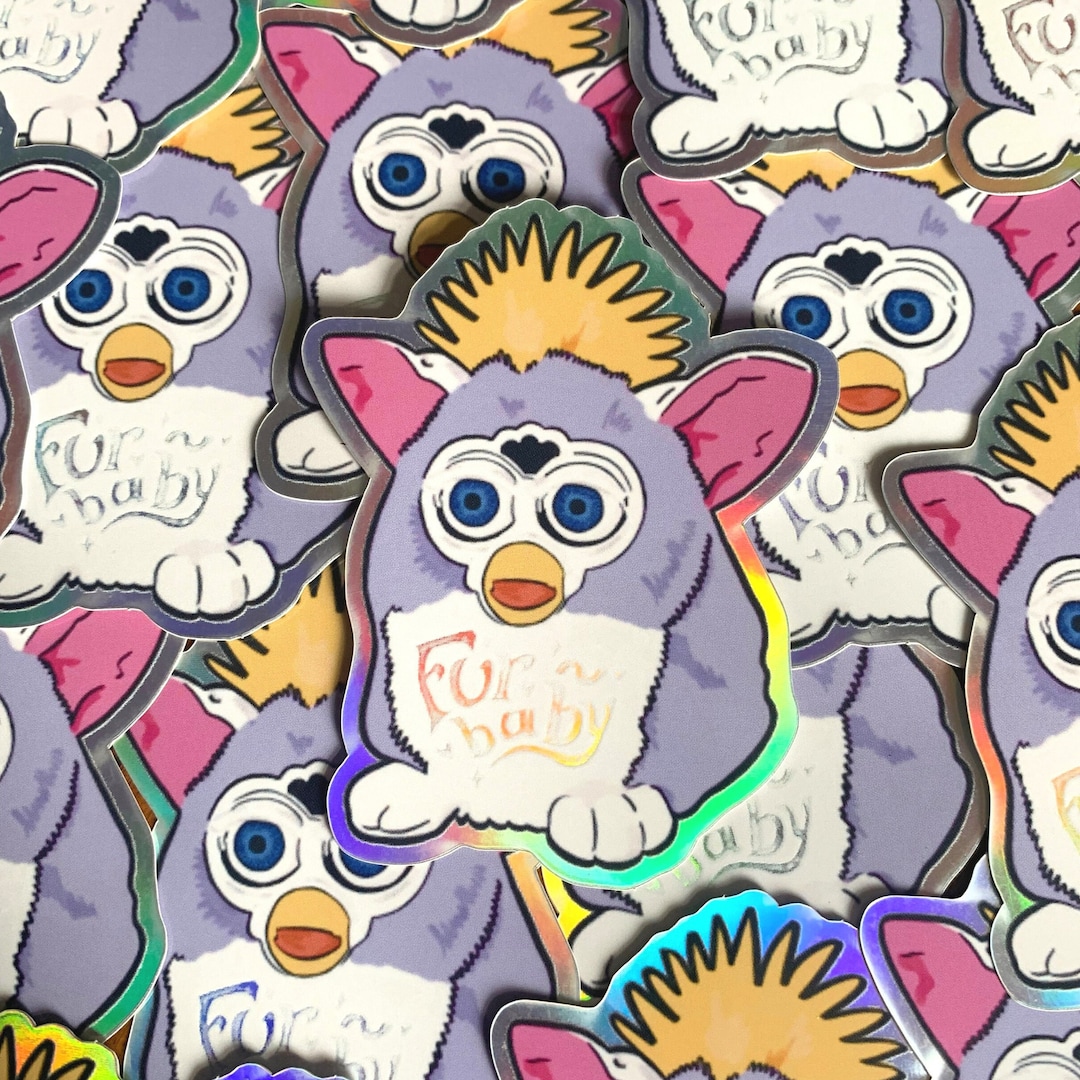 90s Nostalgia Holographic Sticker Custom Furby Stickers - Etsy