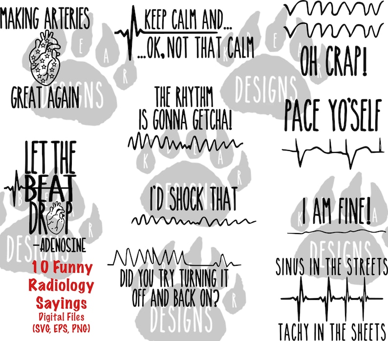 10 Funny Radiologist Sayings--digital Files (SVG, EPS, PNG) - Etsy