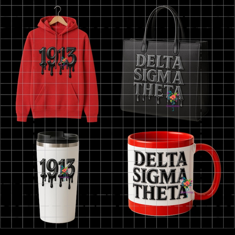 Delta Sigma Theta 1913 Metallic Drip Art (digital Download) - Etsy