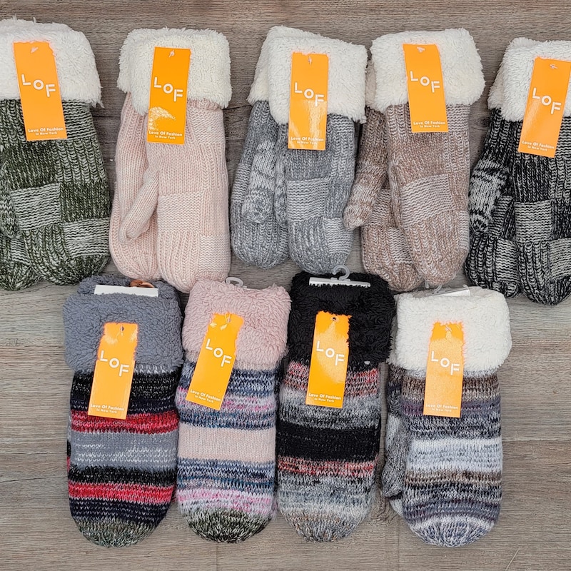 Lined Wool Mittens Woman - Etsy